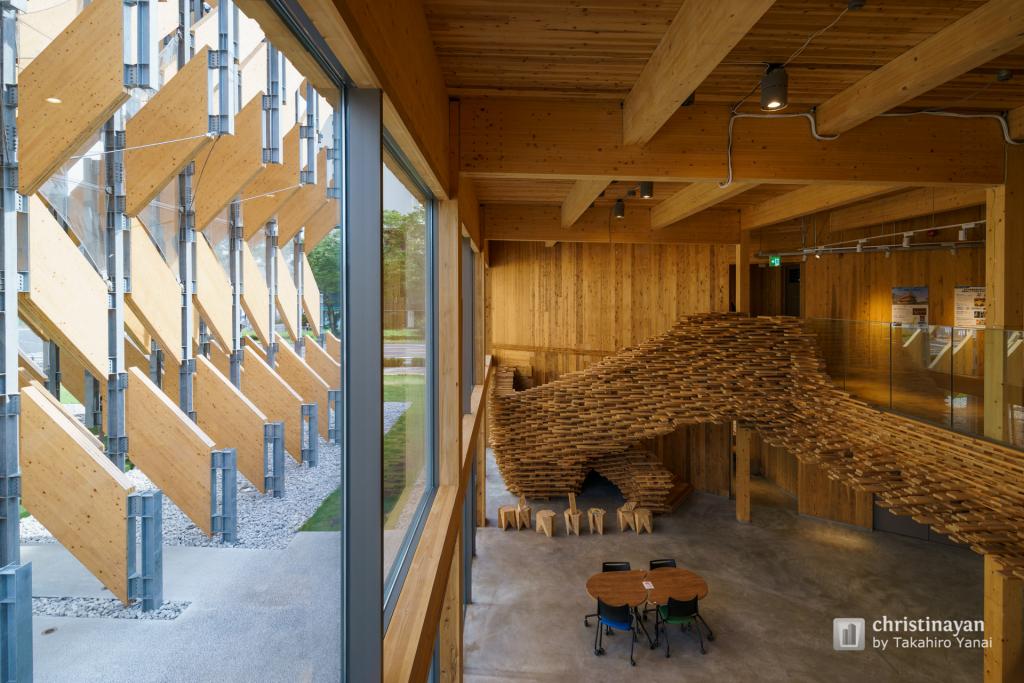 CLTパーク晴海 屋内展示棟 / 隈研吾建築都市設計事務所(The facade of CLT Park Harumi, Pavilion ...