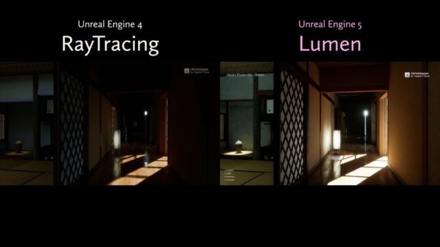 【実験】UE5: UE4で作成したシーケンサー有りのプロジェクトを、UE5でベイク無し＋ダイナミックライティング＋Lumenにしてシーケンサー ...