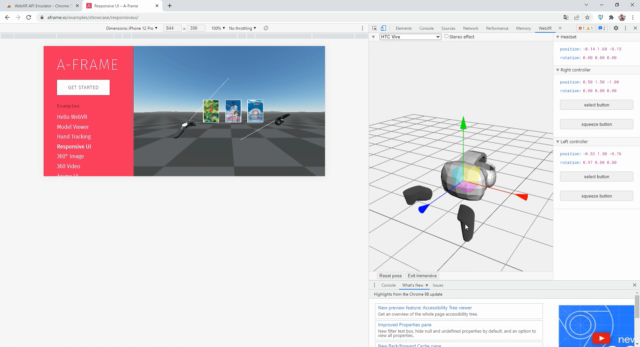 【VR】WebVR開発時のHMD操作エミュレーションは「WebXR API Emulator」が便利 – 建築グラビア